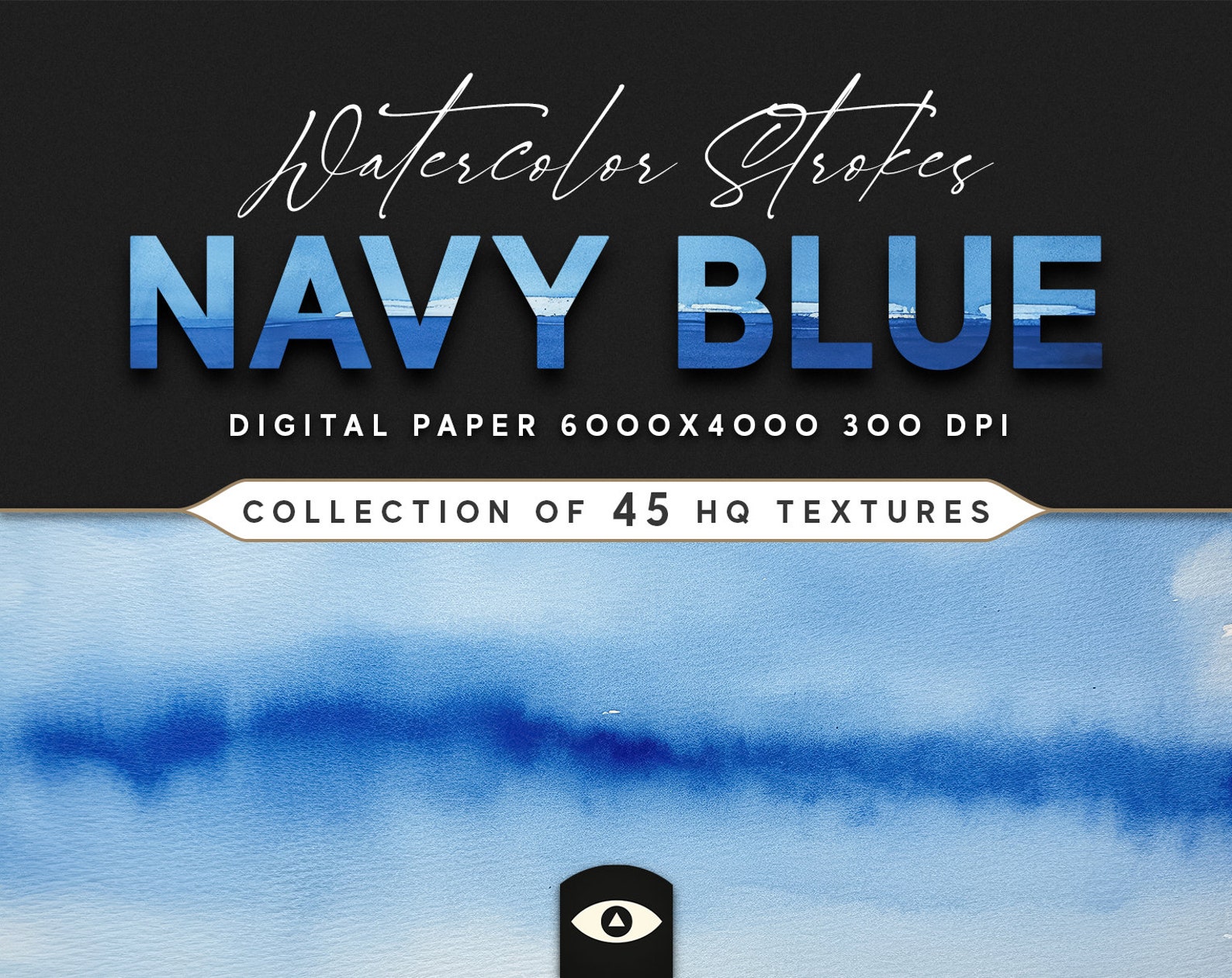 Watercolor Strokes Navy Blue Texture Pack: Artistic Elegance in Rich ...