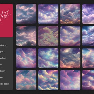 Pink Clouds Heaven Digital Textures, Background Pattern Collection ...
