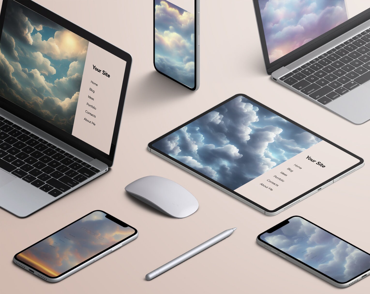 Dream Clouds Heaven Digital Textures, Background Pattern Collection ...