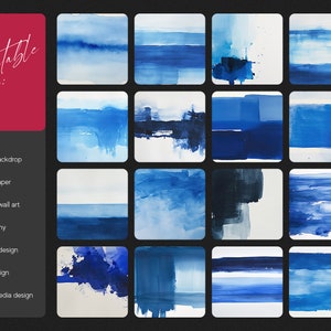 Watercolor Strokes Navy Blue Texture Pack: Artistic Elegance in Rich ...