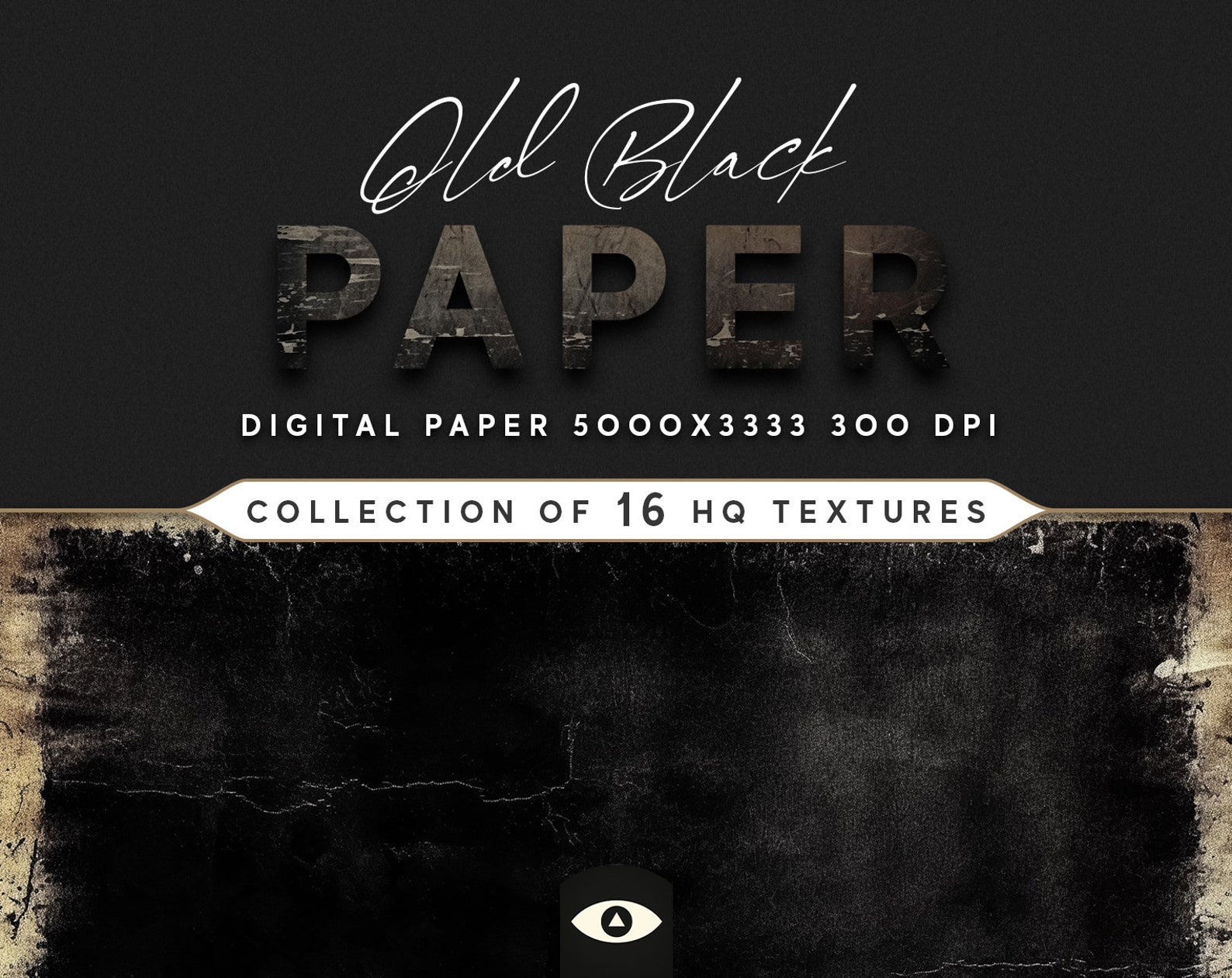 Old Black Paper Digital Textures, Retro Pattern Collection, Aged Grunge ...