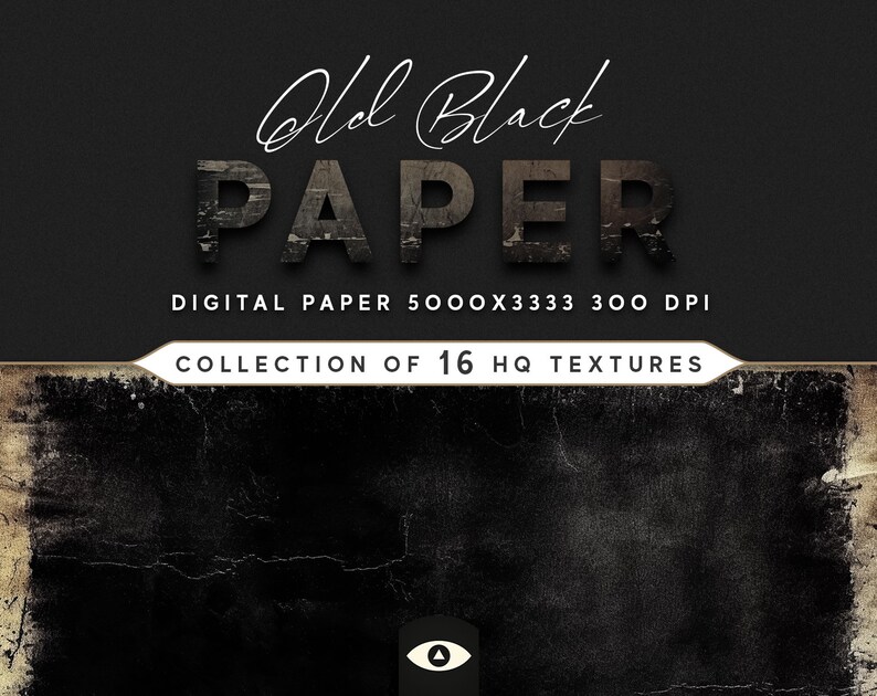 Old Black Paper Digital Textures, Retro Pattern Collection, Aged Grunge ...