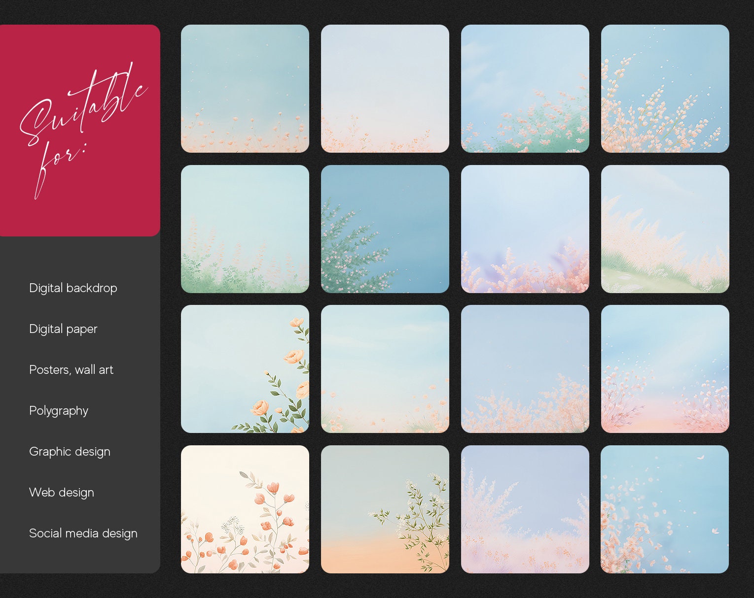 Floral Pastel Dreams Texture Pack - Soft, Dreamy Textures With Elegant ...