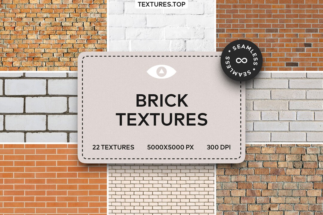 Seamless Brick Digital Textures, Background Pattern Collection, Instant ...