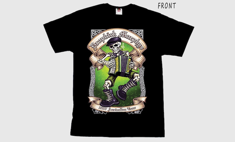 New DTG Printed T-shirt Dropkick Murphys Middle Finger Size S,M,L,XL,2 ...