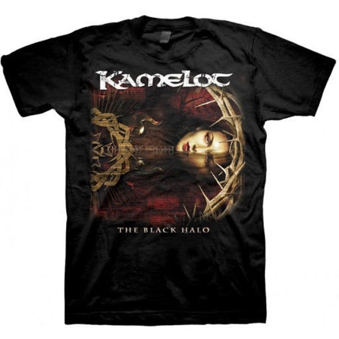 Nieuw T-shirt met DTG-print KAMELOT The Black Halo maat S,M,L,XL,2-3-4 ...