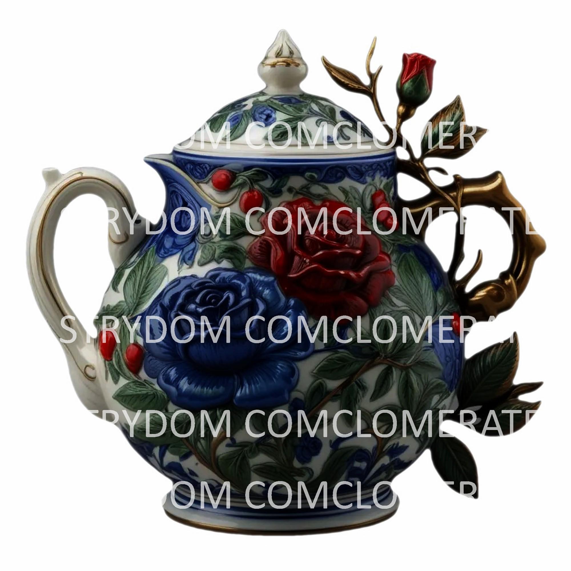 16 Vintage Tea Set Clipart, Floral Tea Set, Printable Watercolor ...