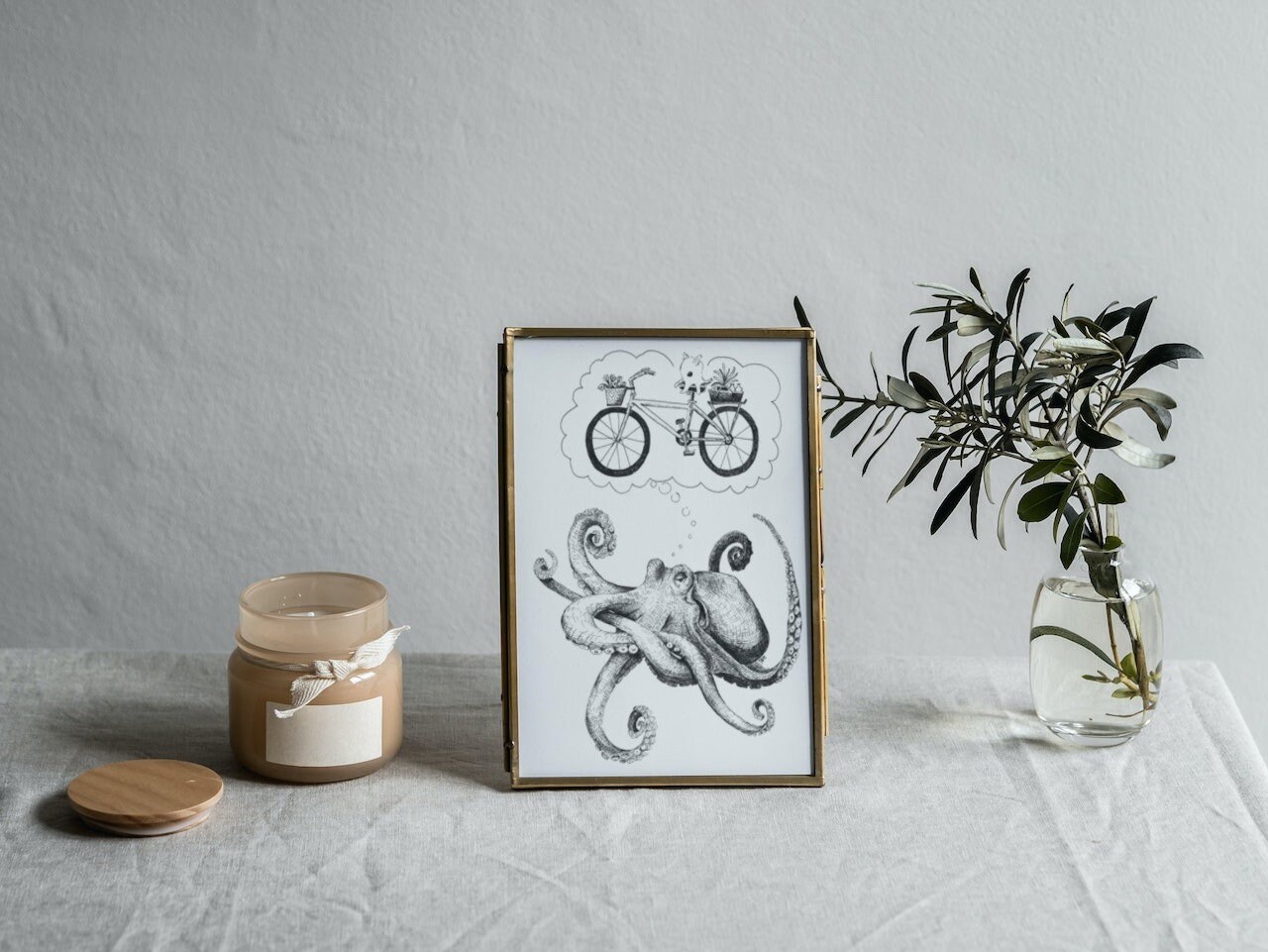 Octopus Line Drawing | Black White Octopus | Ocean Animal Drawing | Octopus Art Print | Octopus ...