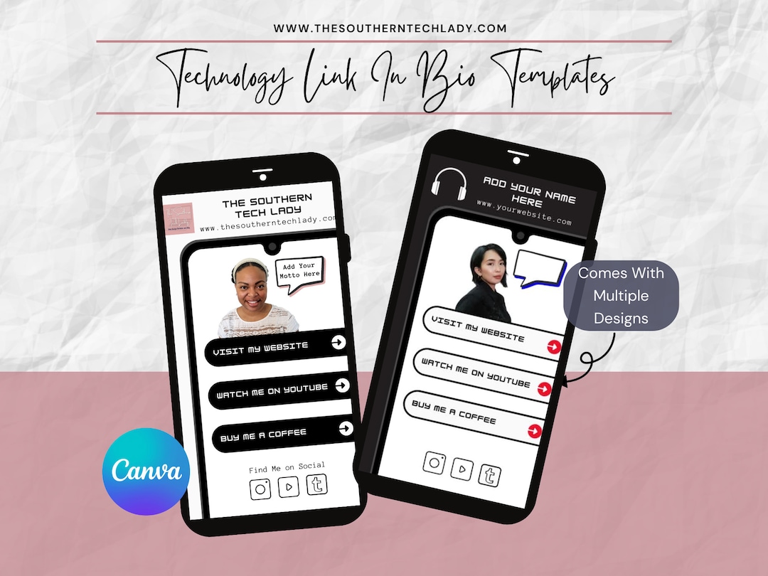 Technology Blogger Link in Bio Template Editable in Canva, Instagram ...