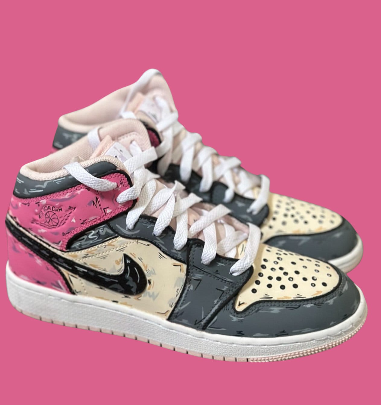 Custom Hand Painted Jordan 1s Cartoon Themed - Etsy