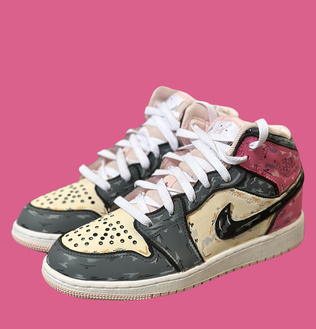 Custom Hand Painted Jordan 1s Cartoon Themed - Etsy