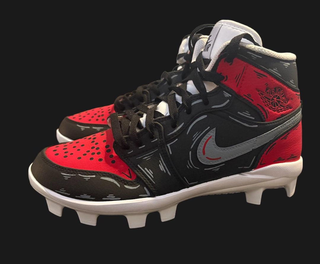Custom Hand Painted Jordan 1 Baseball and Softball Cleats - Etsy