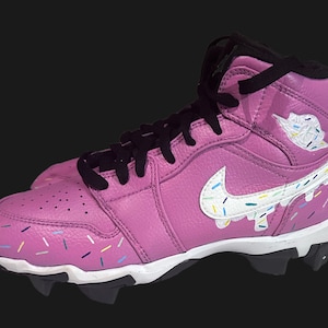 Custom Hand Painted Jordan 1 Softball Cleats - Etsy