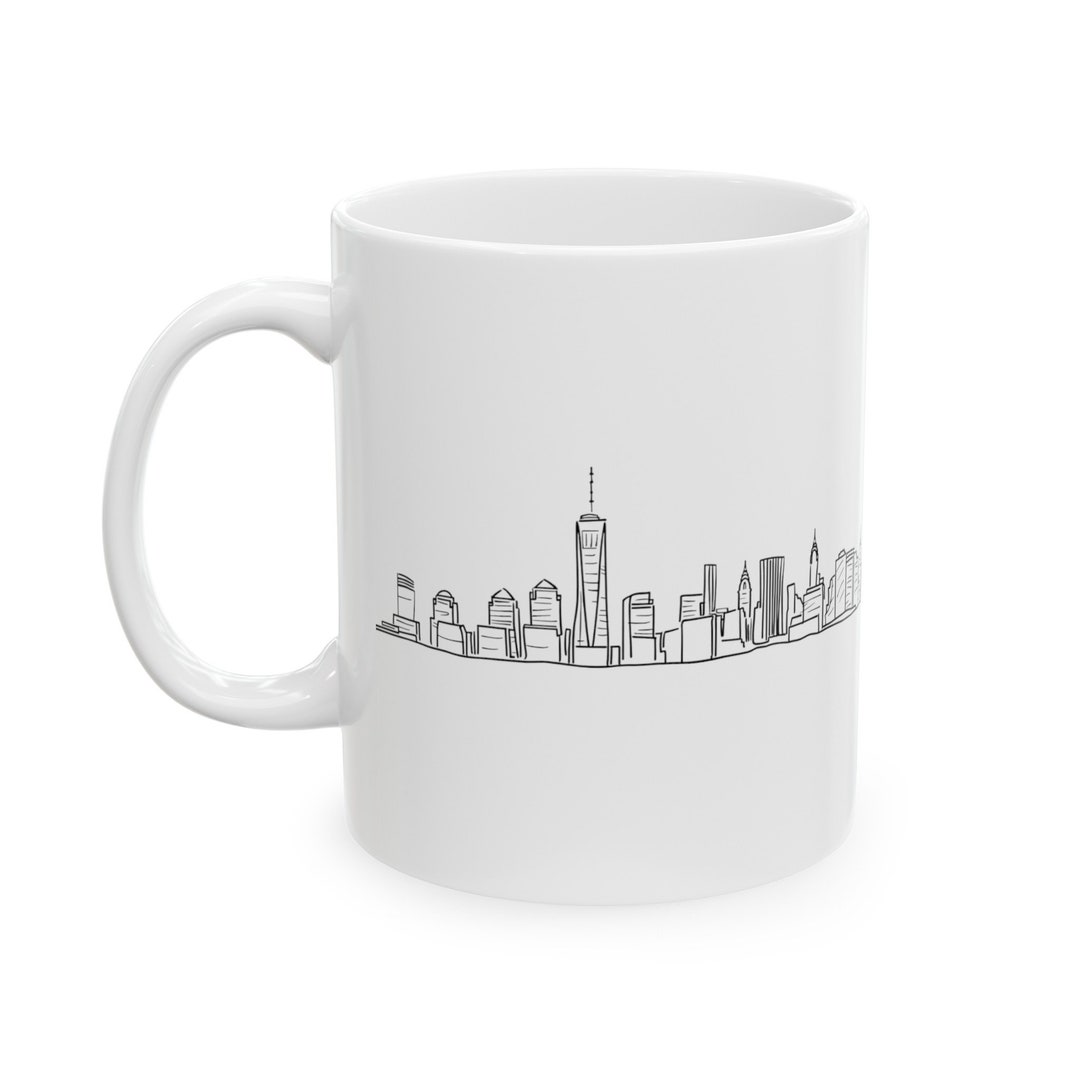 New York City Mug, Line Drawing Mug, NYC Skyline, NYC Coffee Cup, New ...