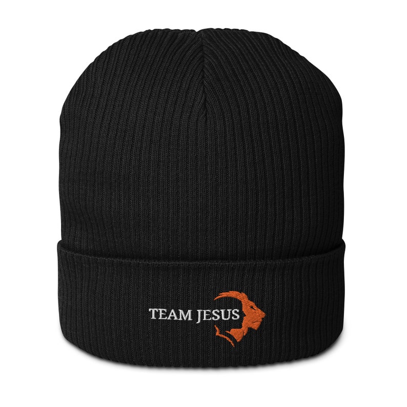 TEAM JESUS - Organic Ribbed Beanie, Beanie Hat Jesus, God's Wear ...