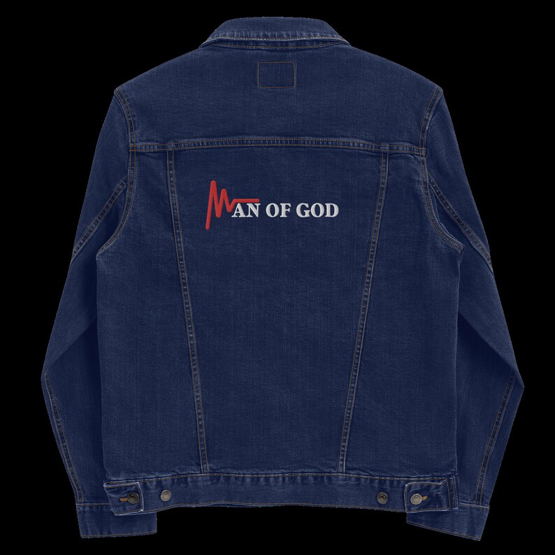MAN OF GOD - Men's Denim Jacket, Jesus Jacket, God's Clothing ...