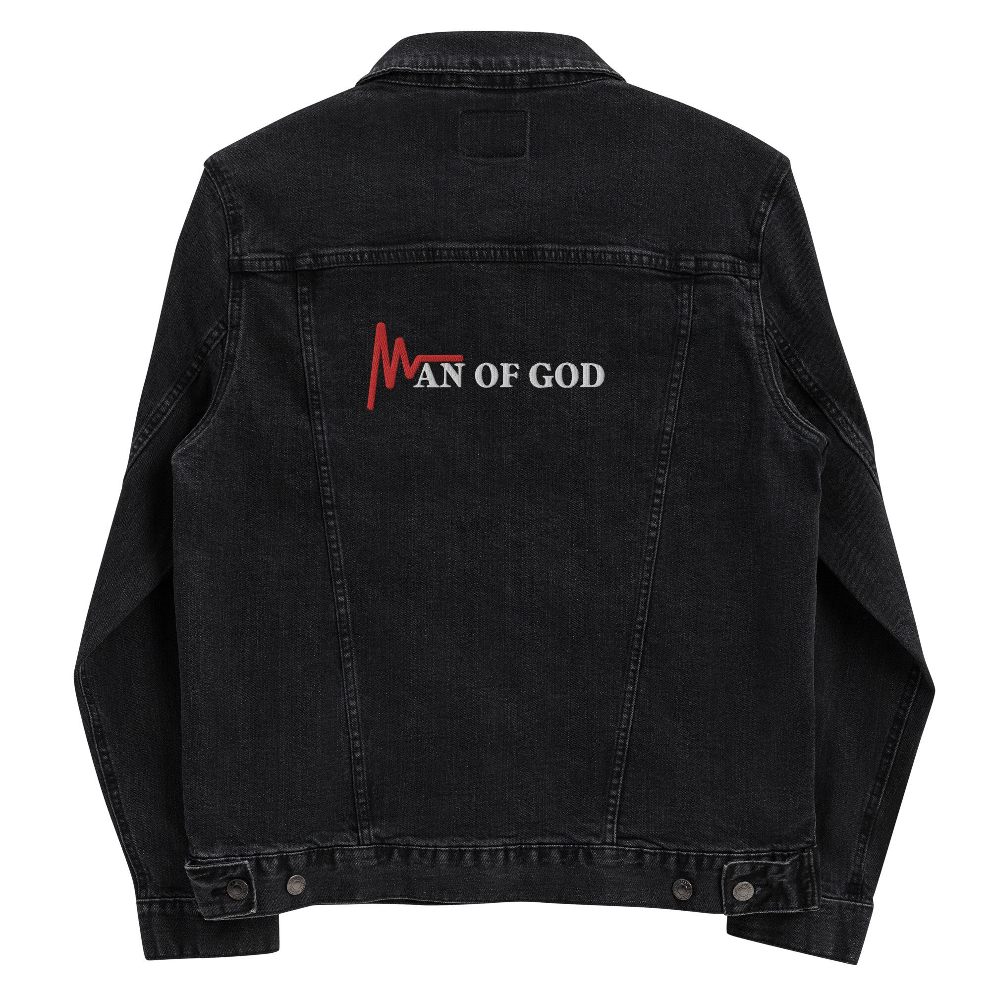 MAN OF GOD - Men's Denim Jacket, Jesus Jacket, God's Clothing ...