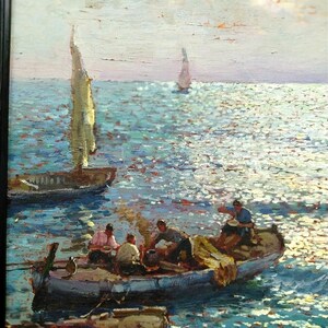 Early 1900's Seascape Painting by Federico Morello,1885-1945. - Etsy