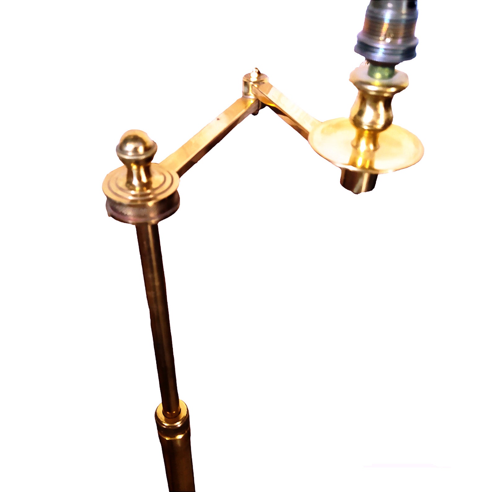 Mid Century Brass Adjustable Swing Arm Floor Light. - Etsy