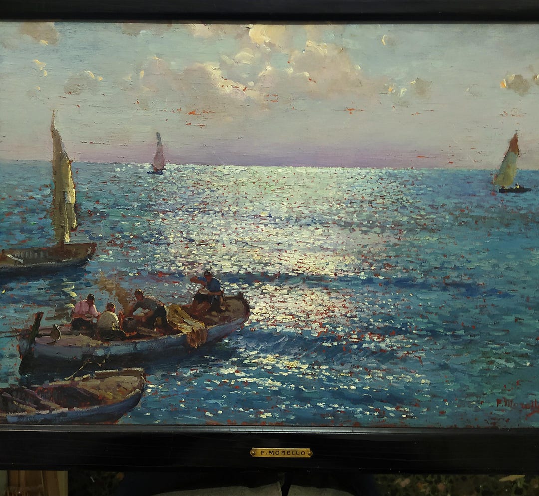 Early 1900's Seascape Painting by Federico Morello,1885-1945. - Etsy