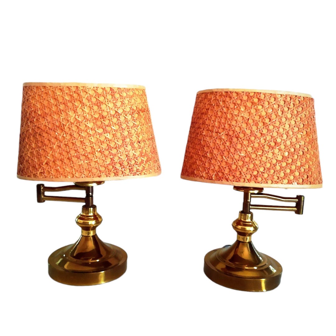Pair of 1980's Brass Swing Arm Table/bedside Lamps. - Etsy