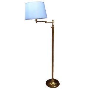 Mid Century Brass Adjustable Swing Arm Floor Light. - Etsy