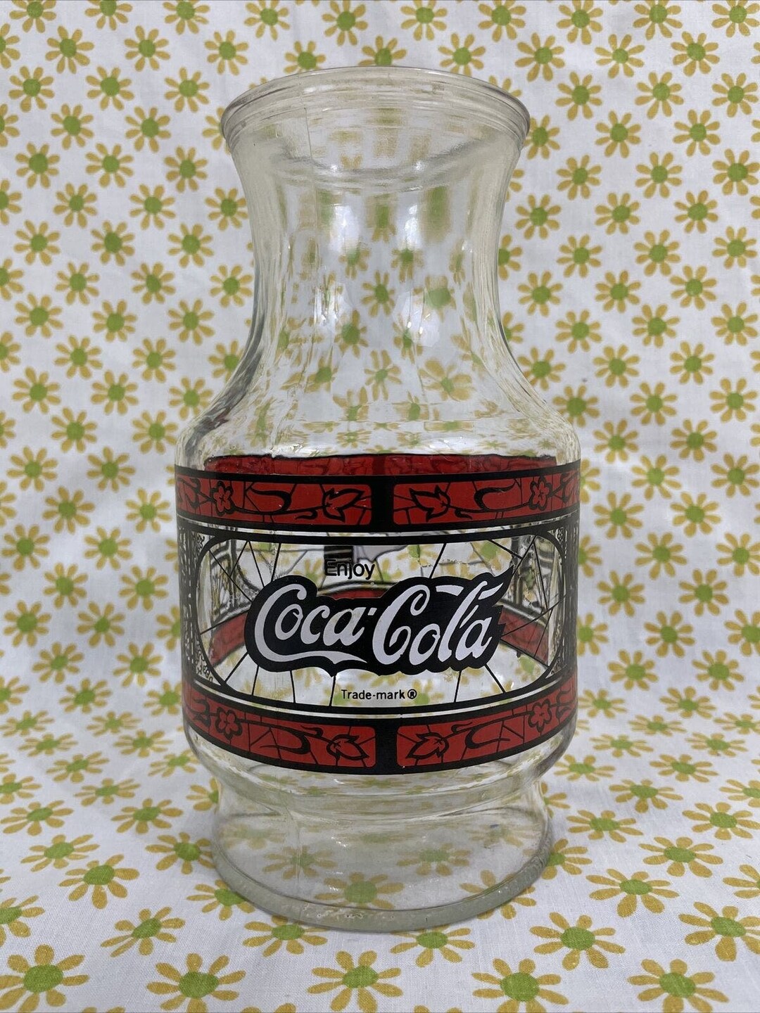 Vintage 1970s Coca Cola Godfather's Pizza Glass Carafe Pitcher Decanter ...