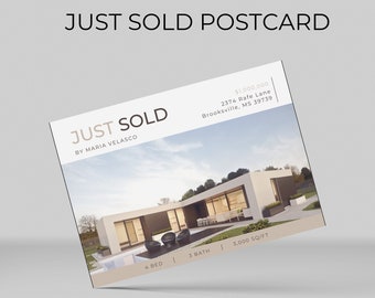 Editable Just Sold/listed Modern Real Estate Postcard for Realtors - Etsy