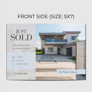 Editable Just Sold/listed Modern Real Estate Postcard for Realtors - Etsy
