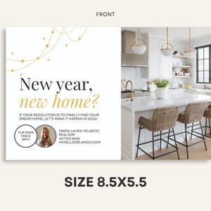 New Year Realtor Postcard Template | Real Estate Agent Marketing Mailer ...