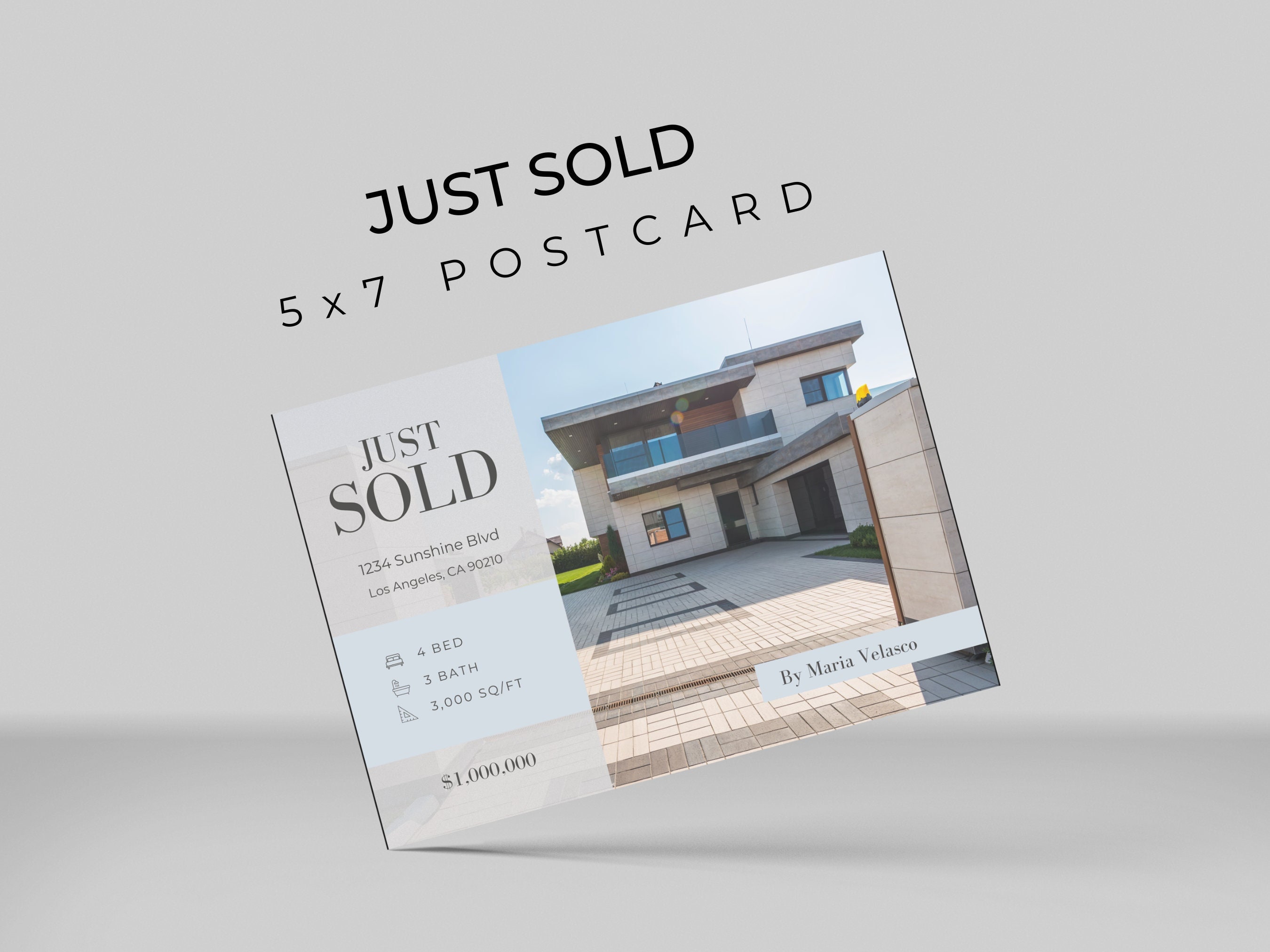 Editable Just Sold/listed Modern Real Estate Postcard for Realtors - Etsy