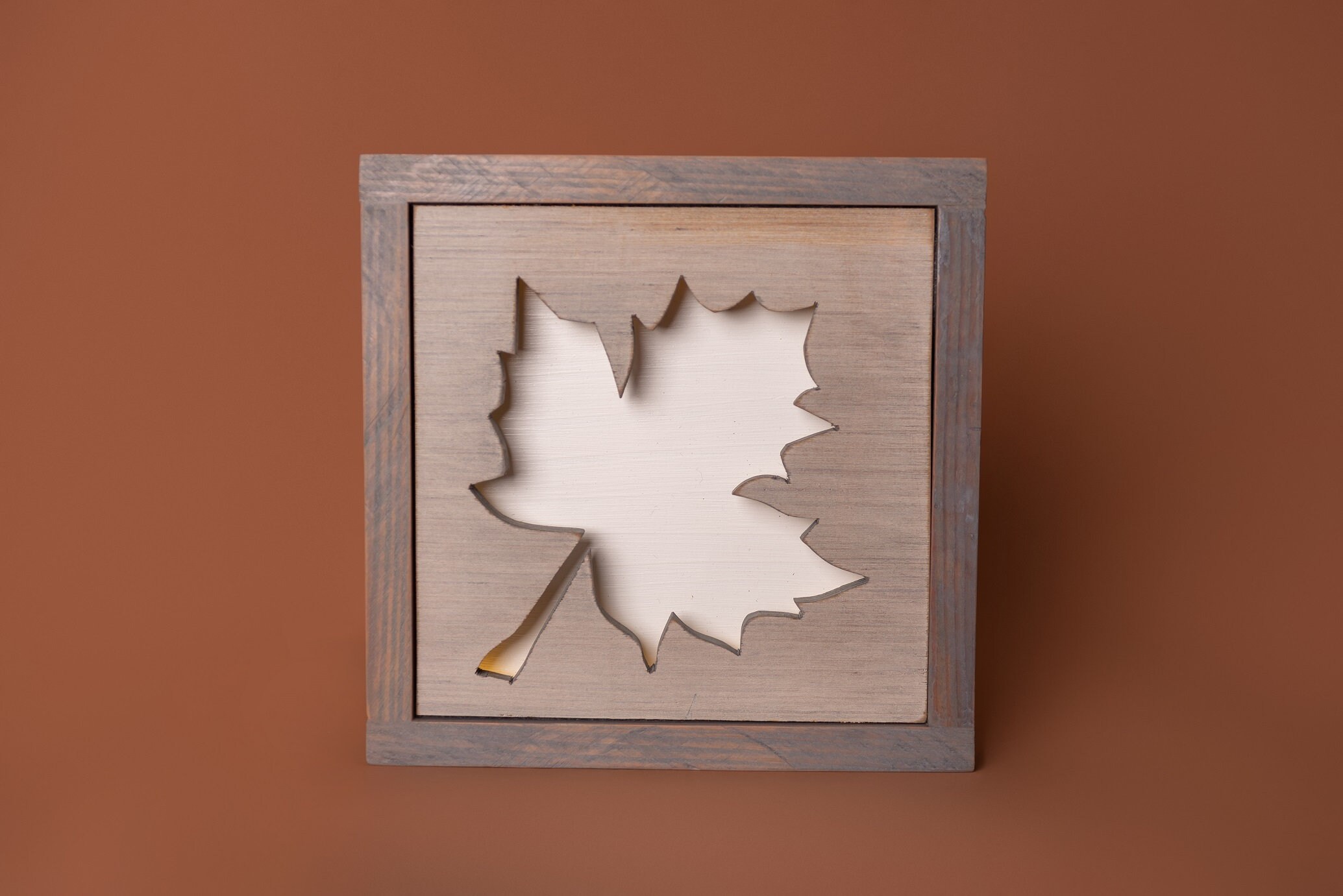 Lit Maple Leaf Wooden Etching - Etsy