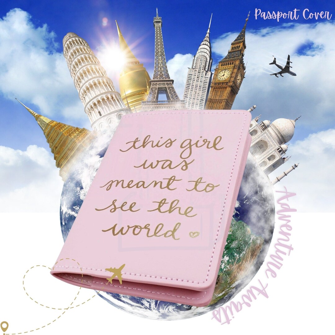 Adventure Awaits Passport Cover Cute Girl Travel Accessories ...