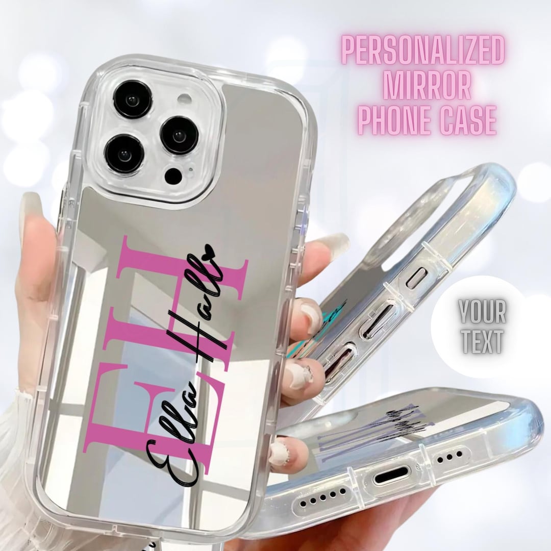 Custom Mirror Initials Name Cute Personalized Phone Case New iPhone 16 ...