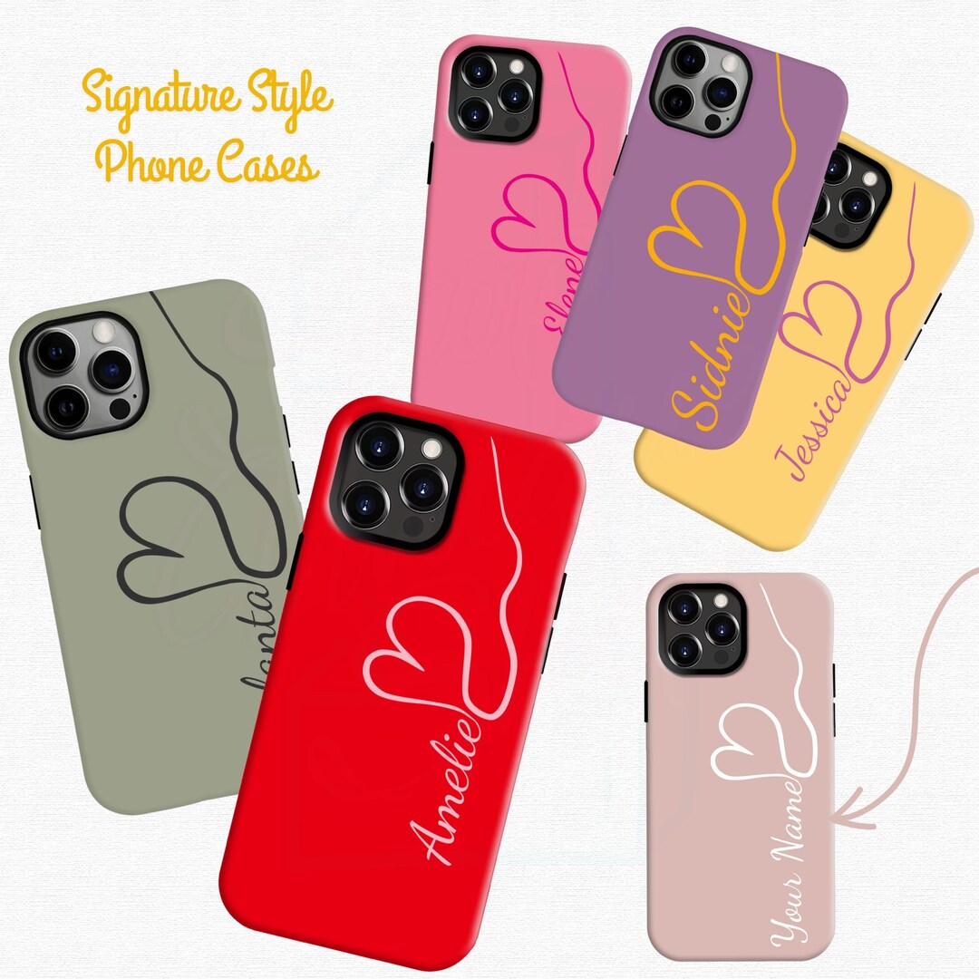 Cute Signature Style Custom Name Heart Print Phone Cases New Mobile ...
