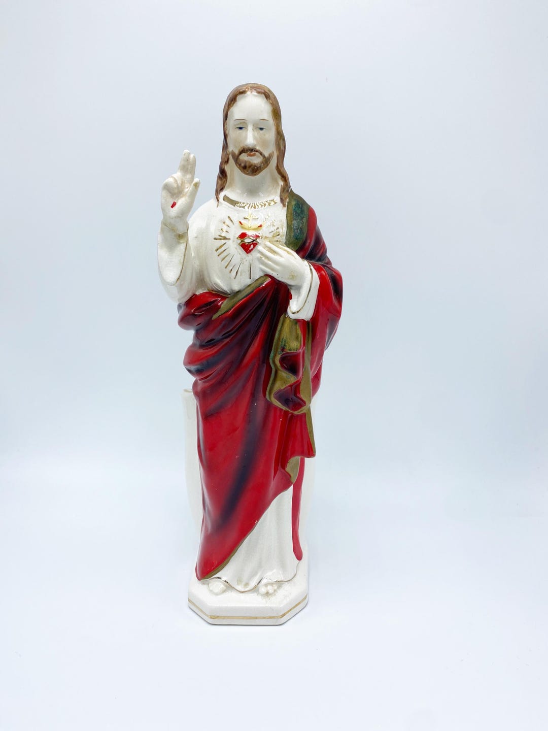 Sacred Heart of Jesus Planter Religious Figurine Statue Vintage Japan ...