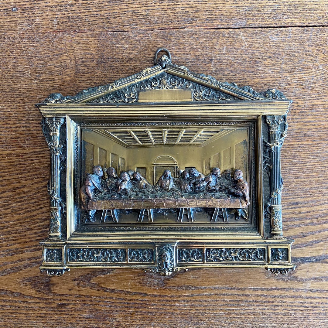 Vintage Leonardo Da Vinci’s Last Supper Small Heavy Solid Brass Wall ...