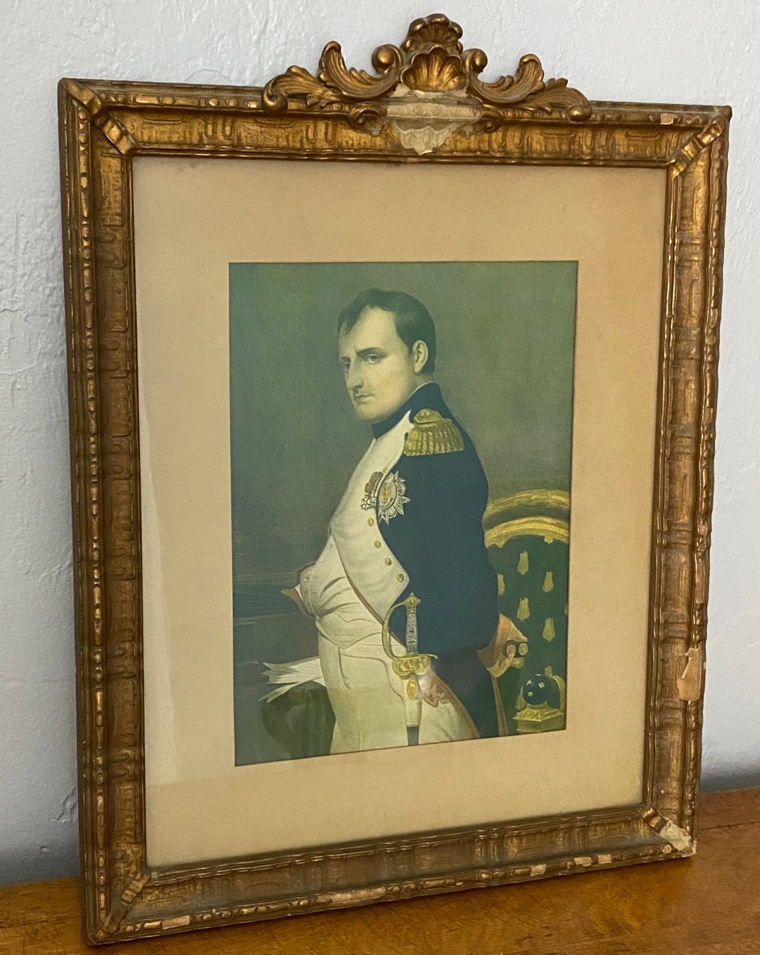 Antique Hand Colored Etching of Napoleon Bonaparte in His Study ...
