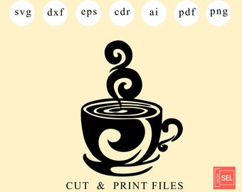 Coffee Dxf Files Coffee Laser Cut Coffee Svg File for Cricut Coffee ...