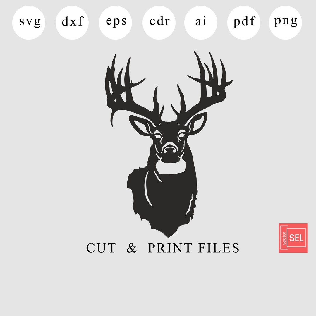 Deer Dxf Files, Reindeer Laser Cut, Animal Svg File for Cricut, Caribou ...