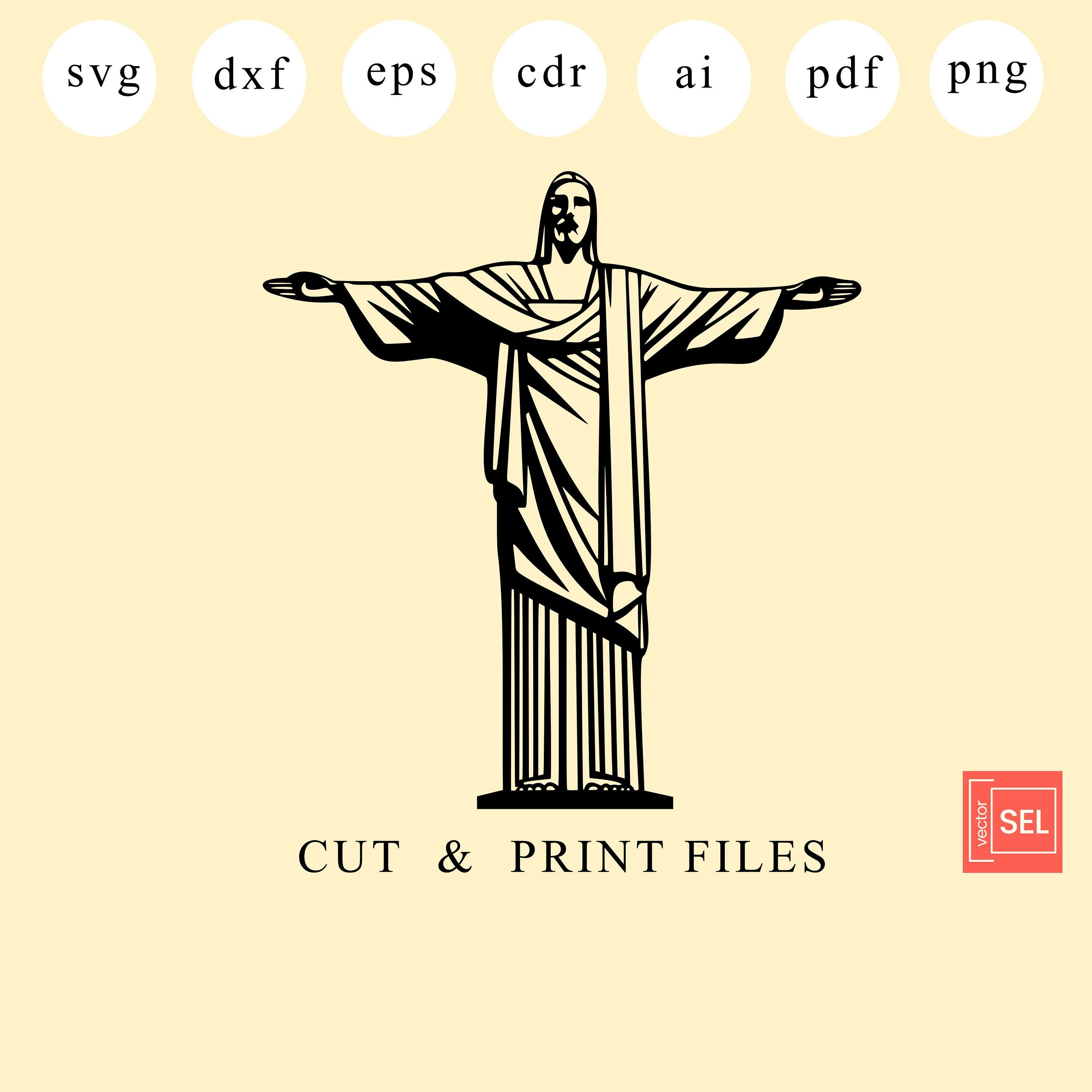 Jesus Christ the Redeemer Dxf Files Jesus Christ Laser Cut Jesus Svg ...