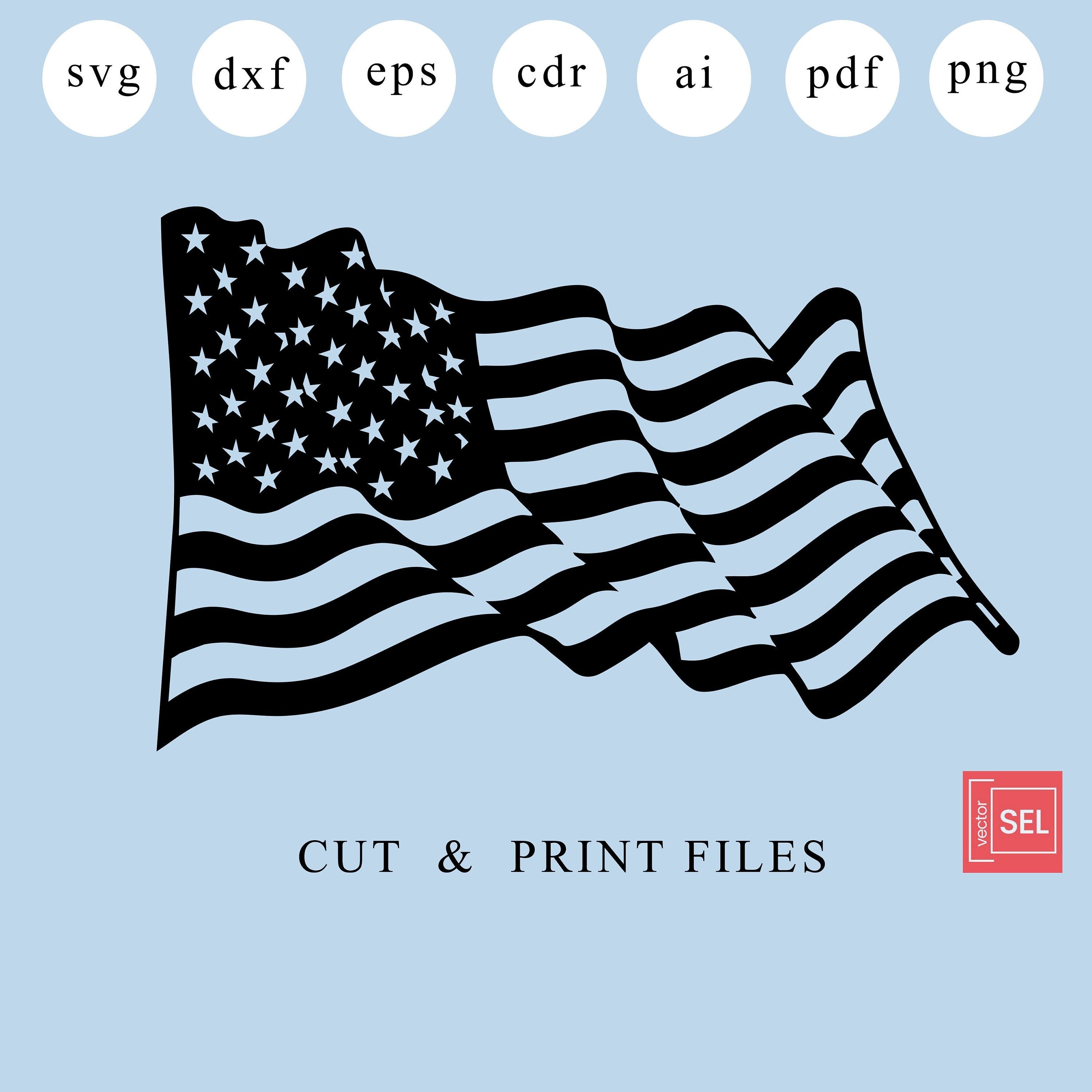 USA Flag Dxf Files Usa Flag Laser Cut Usa Flag Svg File for Cricut Usa ...