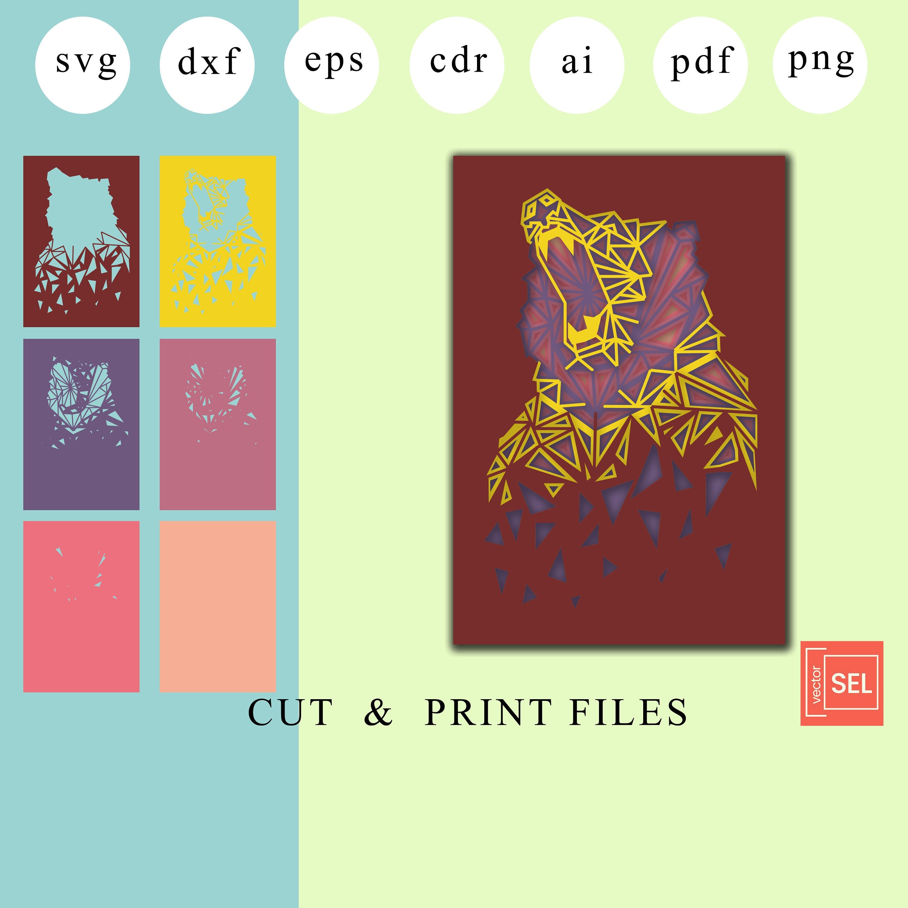 3D Bear Dxf Files Ursus Laser Cut Ursine Svg File for - Etsy