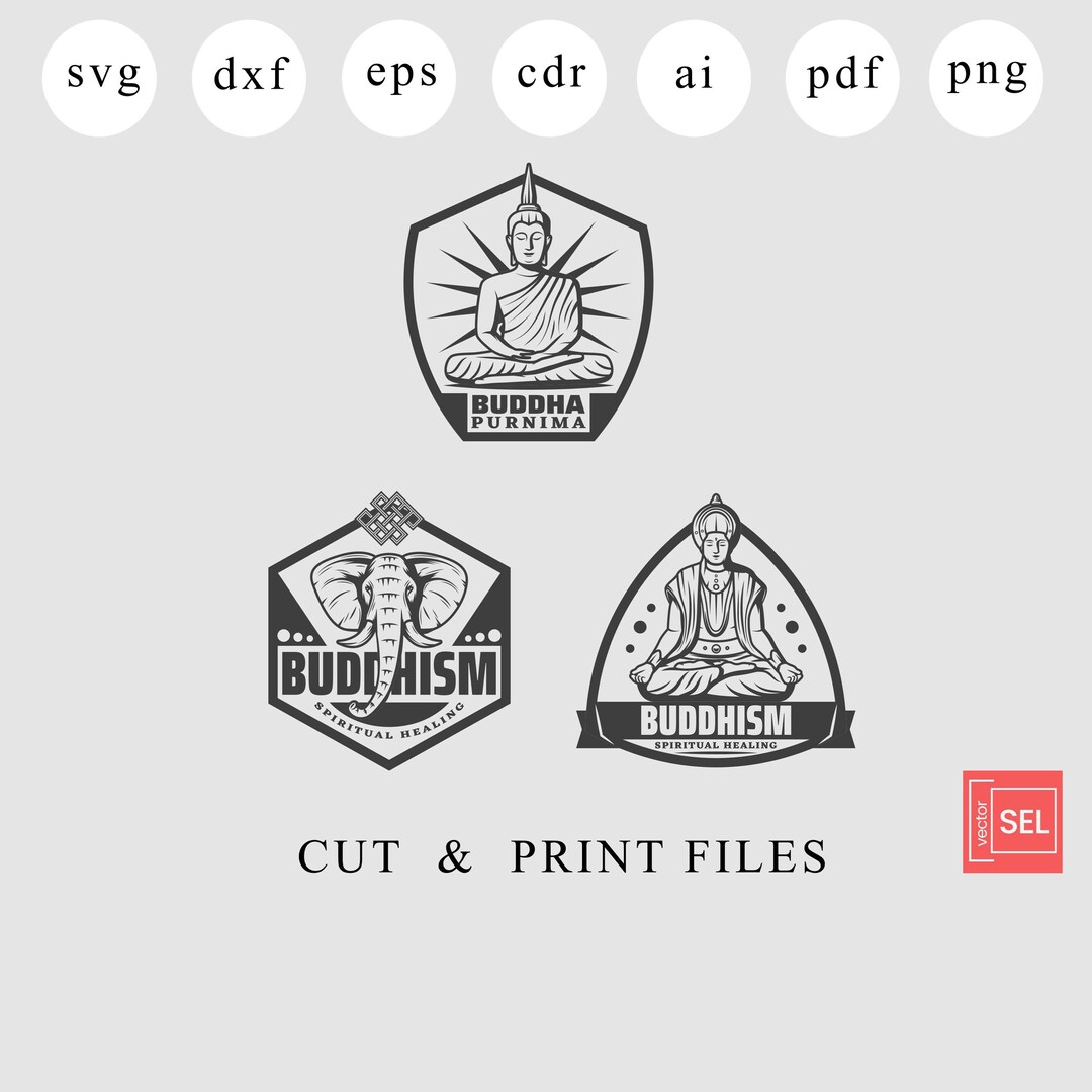 Buddhism Dxf Files, Buddhist Monk Laser Cut, Elephant Svg File for ...
