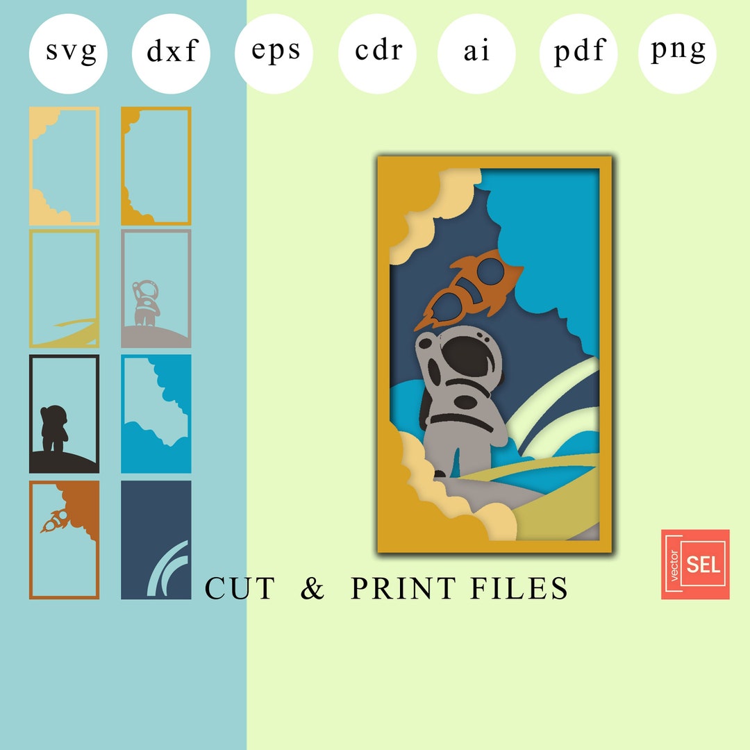 Astronaut Dxf Files Astronaut Laser Cut Astronaut Svg File for Cricut ...