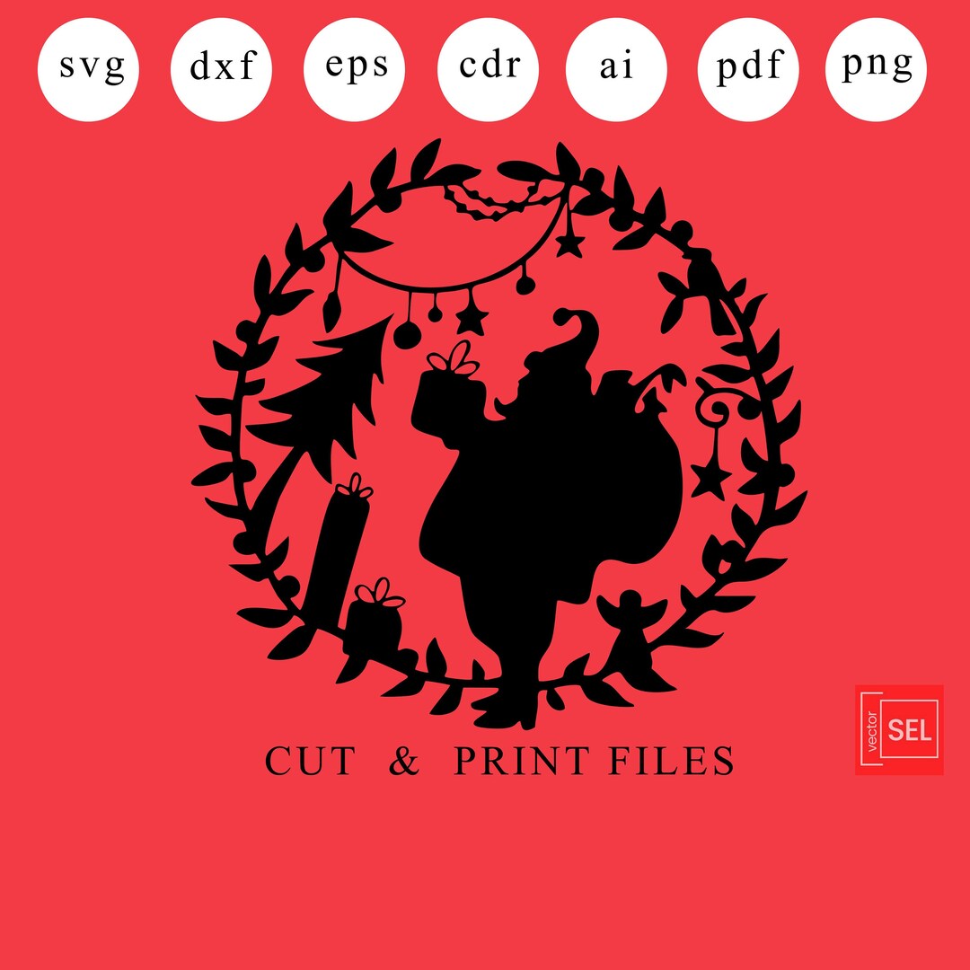 Santa Claus Dxf Files Christmas Laser Cut Noel Svg File for Cricut ...