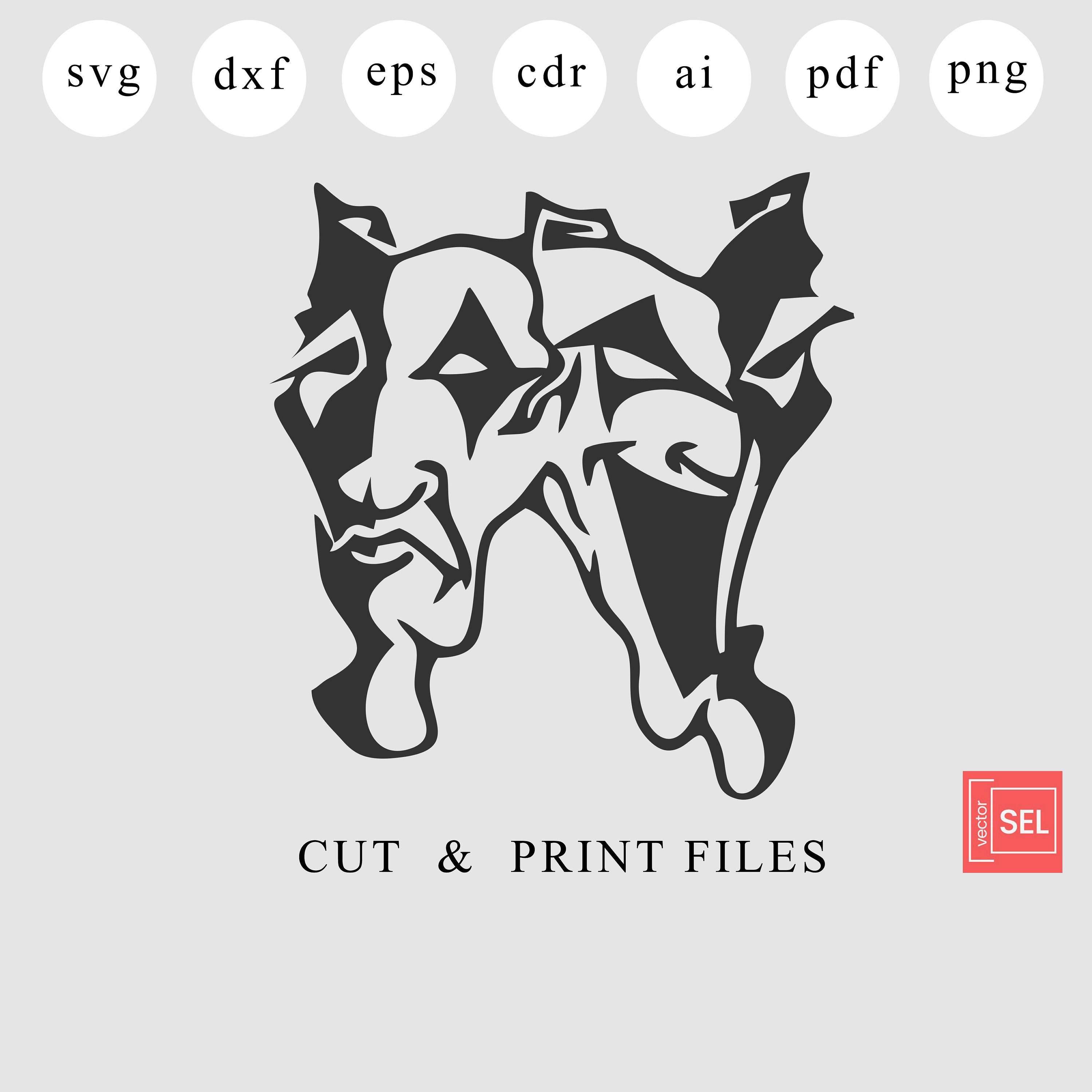 Smile Now Cry Later Dxf Files, Laugh Now Mask Laser Cut, Theatre Mask ...