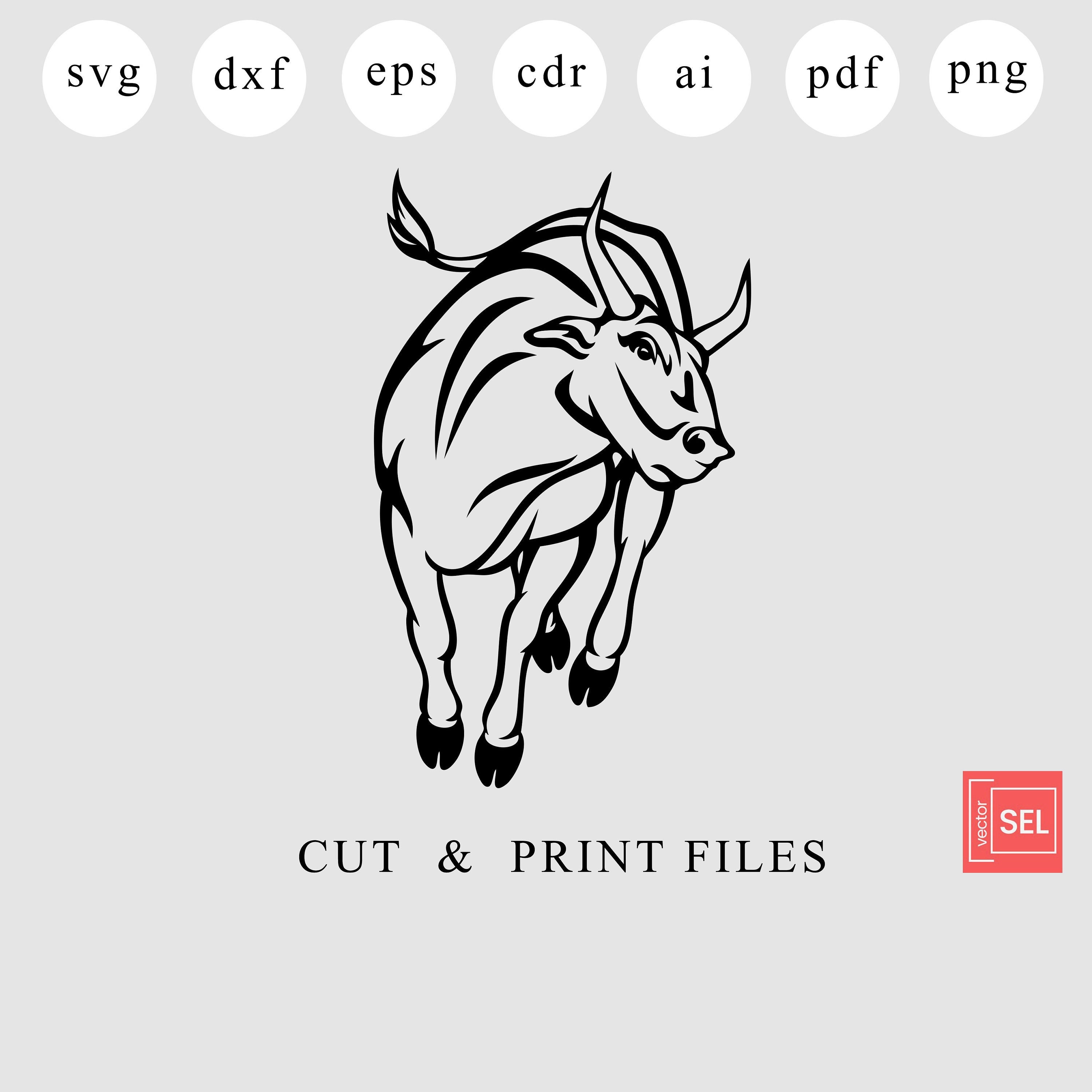 Bull Dxf Files Buffalo Laser Cut Bison Svg File for Cricut - Etsy