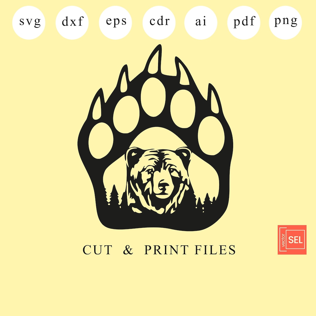 Bear Dxf Files Bear Laser Cut Bear Animal Svg File for Cricut Bear ...