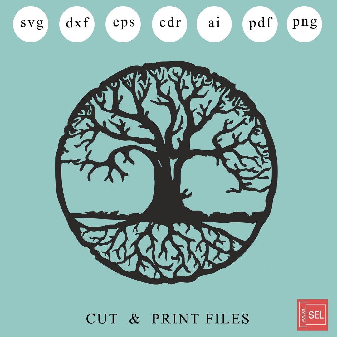 Tree of Life Dxf Files Tree of Life Laser Cut Tree of Life Svg File for ...